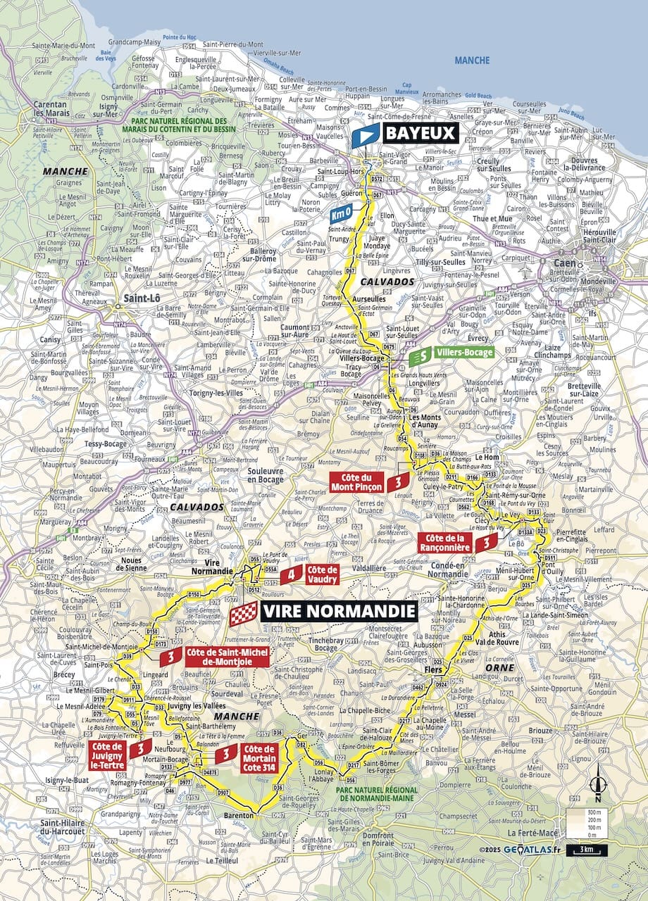 Tour de France 2025 étape 6, Bayeux => Vire Normandie | Dimensions Vélo